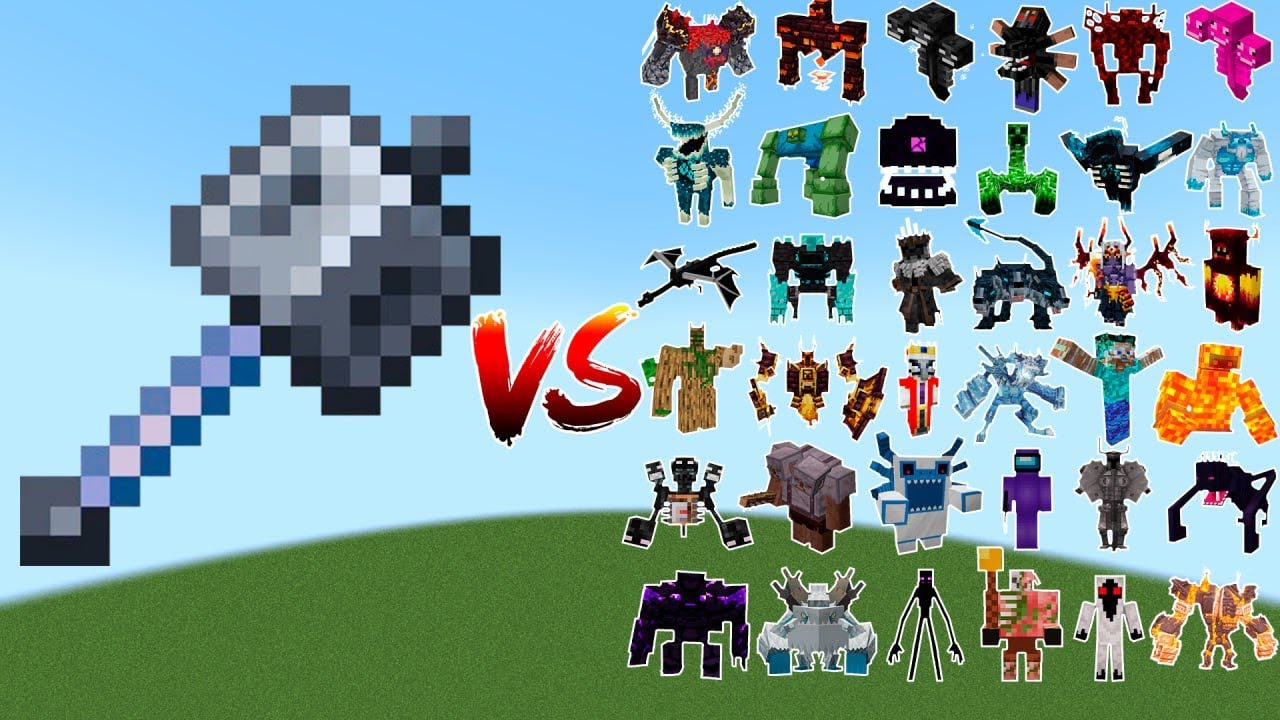 MACE VS All Minecraft Bosses , Herobrine, Warden, Wither Storm and ...