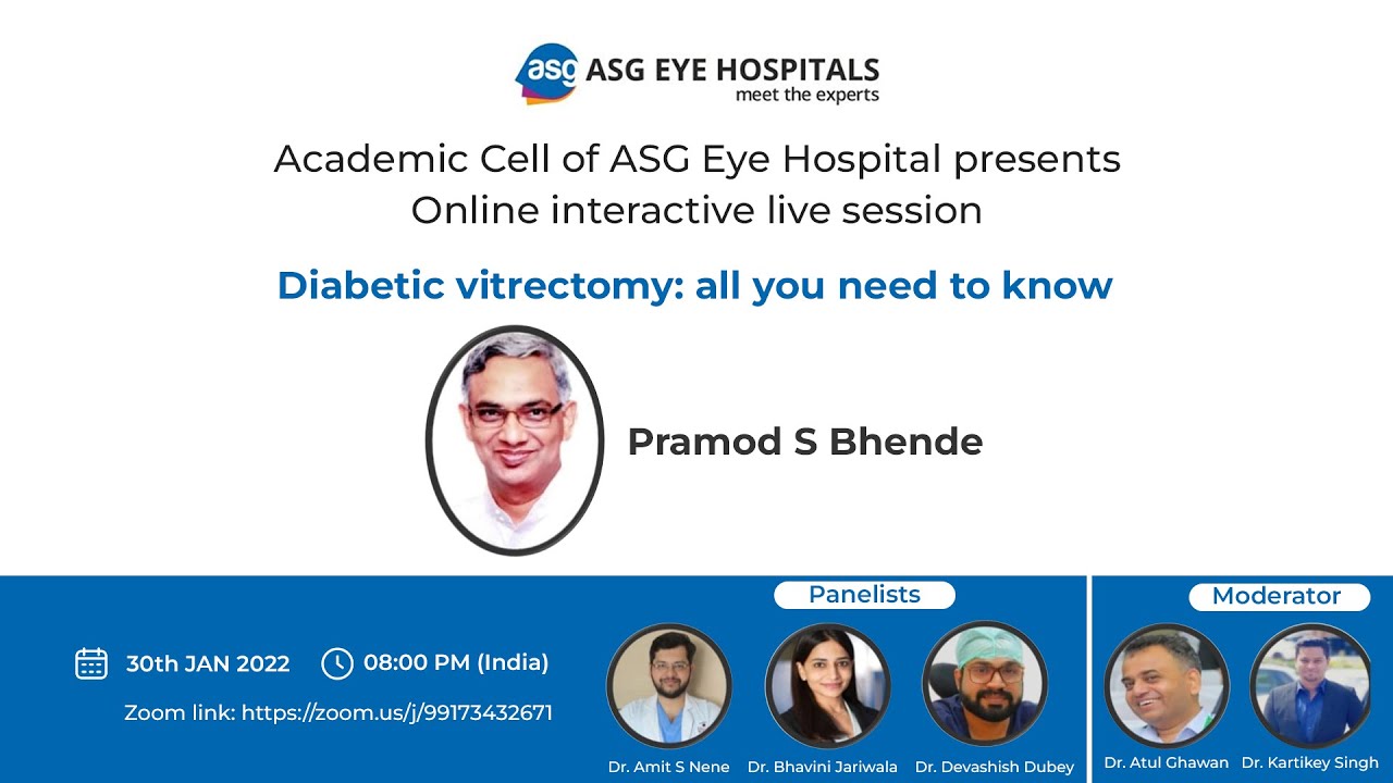 Diabetic Vitrectomy: Dr. Pramod S Bhende (All you need to know, session - 1) - YouTube