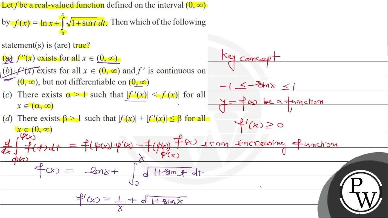 Let \( f \) be a real-valued function defined on the interval \( (0, \infty) \) by \( f(x)=\ln x ...