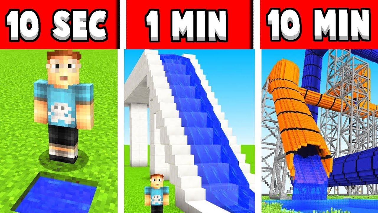 TOBOGGAN en 10 MINUTES vs 1 MINUTE vs 10 SECONDES 🕚🔥 - Minecraft - YouTube