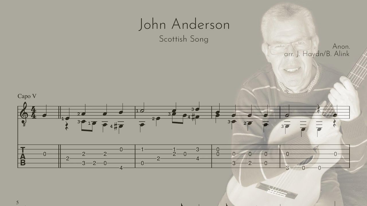 John Anderson (Scottish song) - Anon. - Classical Guitar Score+TAB ...