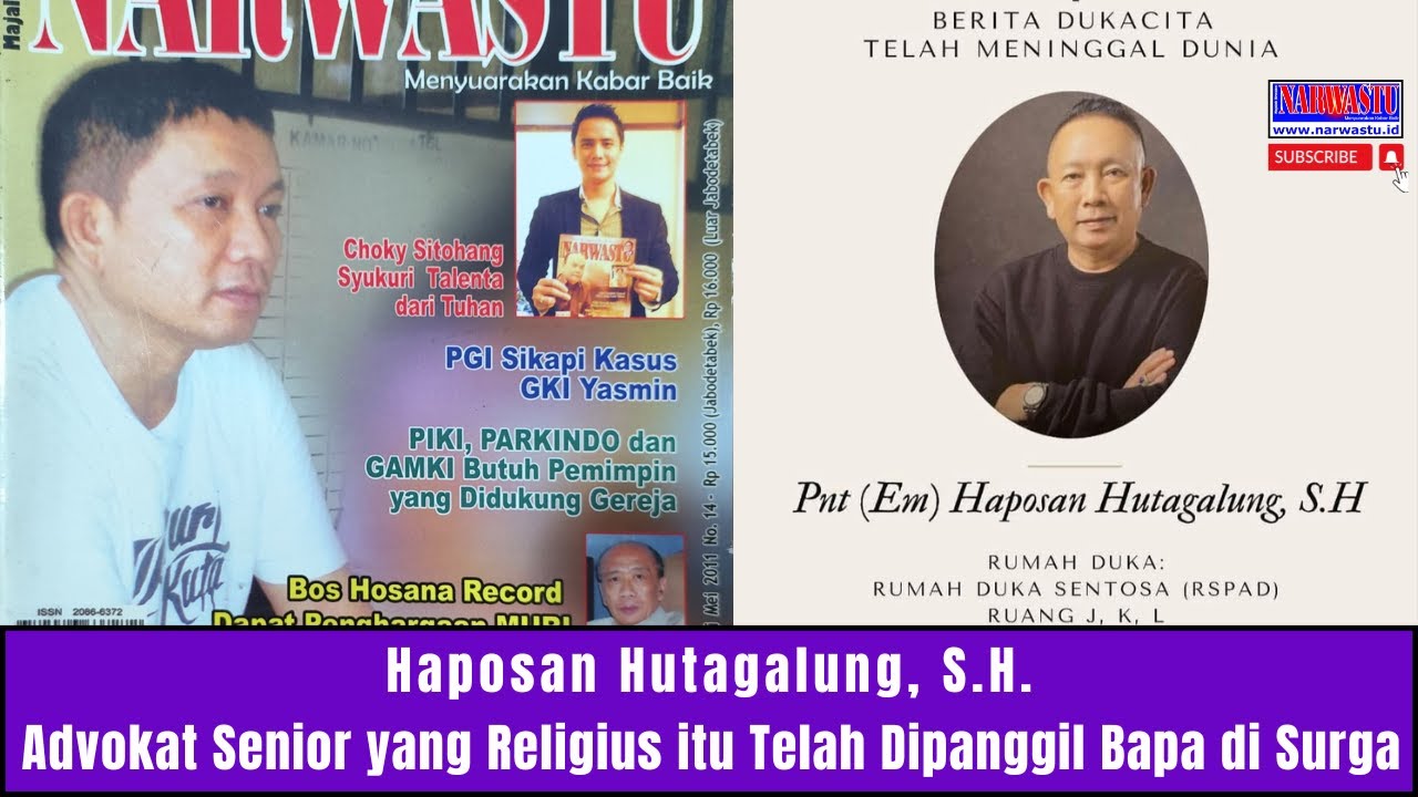 Mengenang Haposan Hutagalung yang Telah Damai Bersama Bapa Surgawi - YouTube
