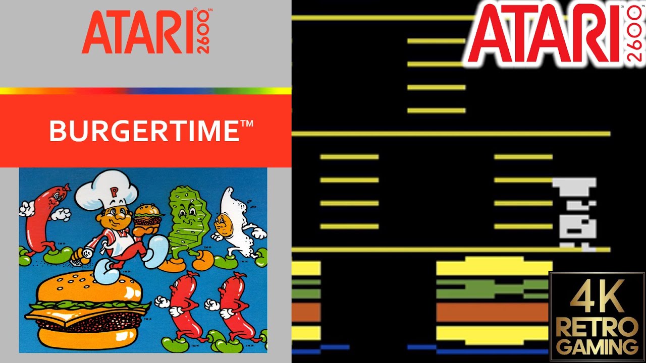 Burgertime Atari 2600 4k Gameplay - YouTube