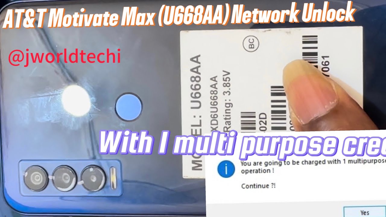 AT&T Motivate Max Tinno U668AA Sim Network Unlock with 1 Credit Furious ...