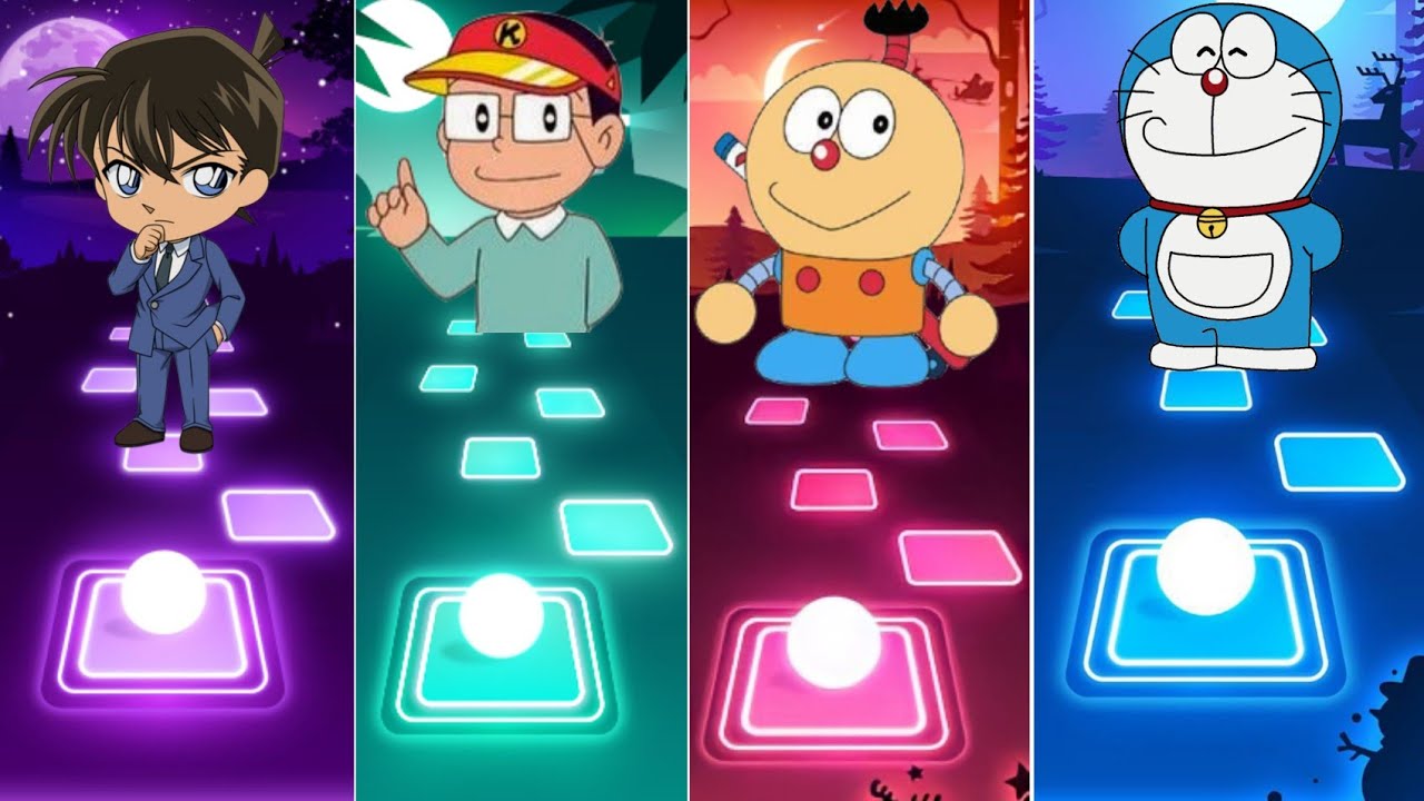 CONAN - DORAEMON - KITERETSU - KOROSUKE - TILES HOP EDM RUSH - YouTube