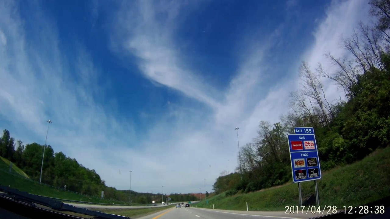 Interstate 79 WV exits 152 to 155 powerlines, streetlights, and ...