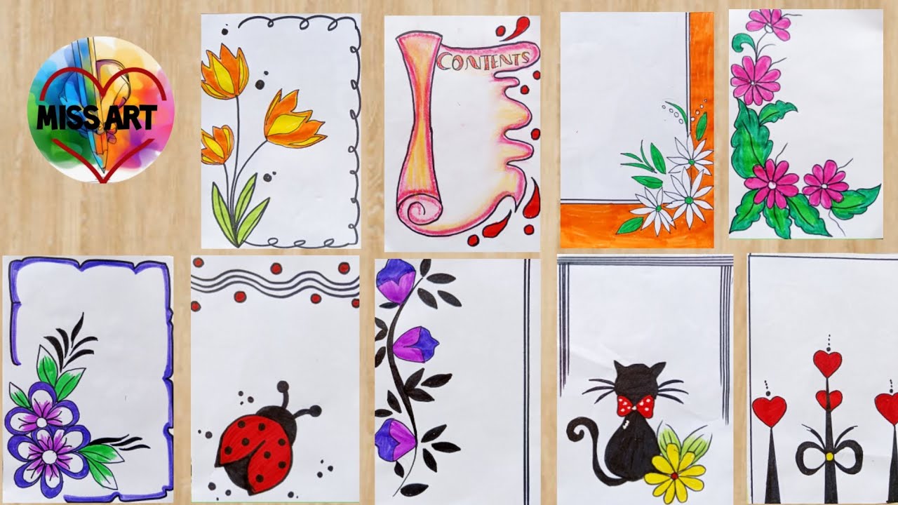 Simple and easy border design/project work/assignment front page design ...