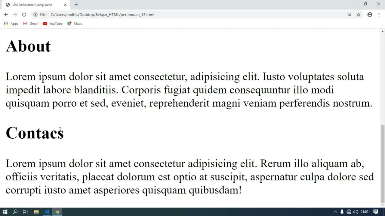 TUTORIAL HTML LENGKAP PART 13 | LINK HALAMAN YANG SAMA - YouTube