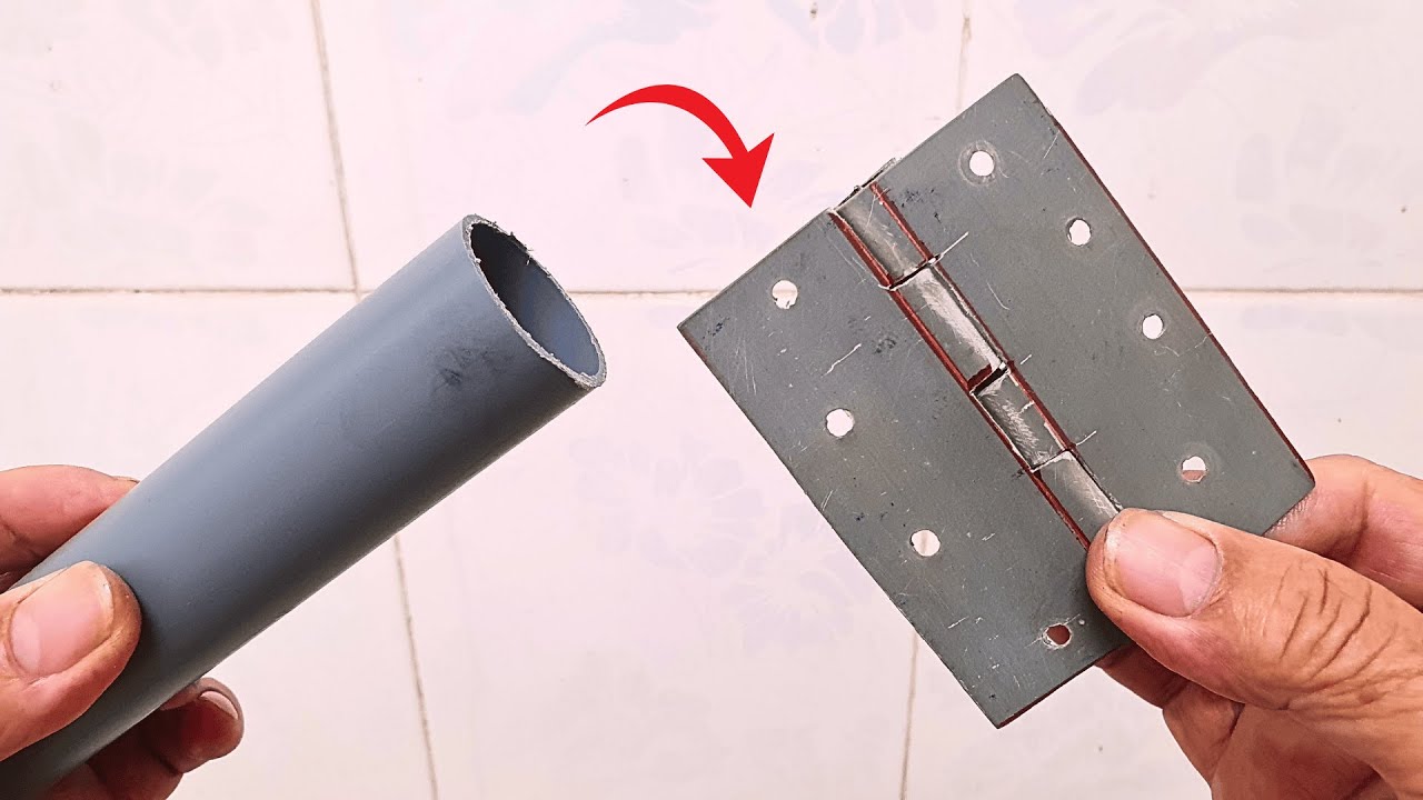 Don't throw away pvc pipes, how to make door hinges - YouTube