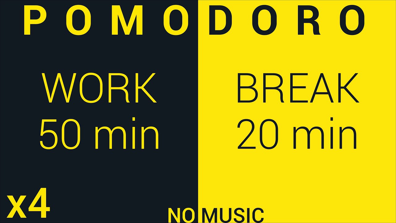 50-Minute Work Timer with 20-Minute Break | Pomodoro Technique - YouTube