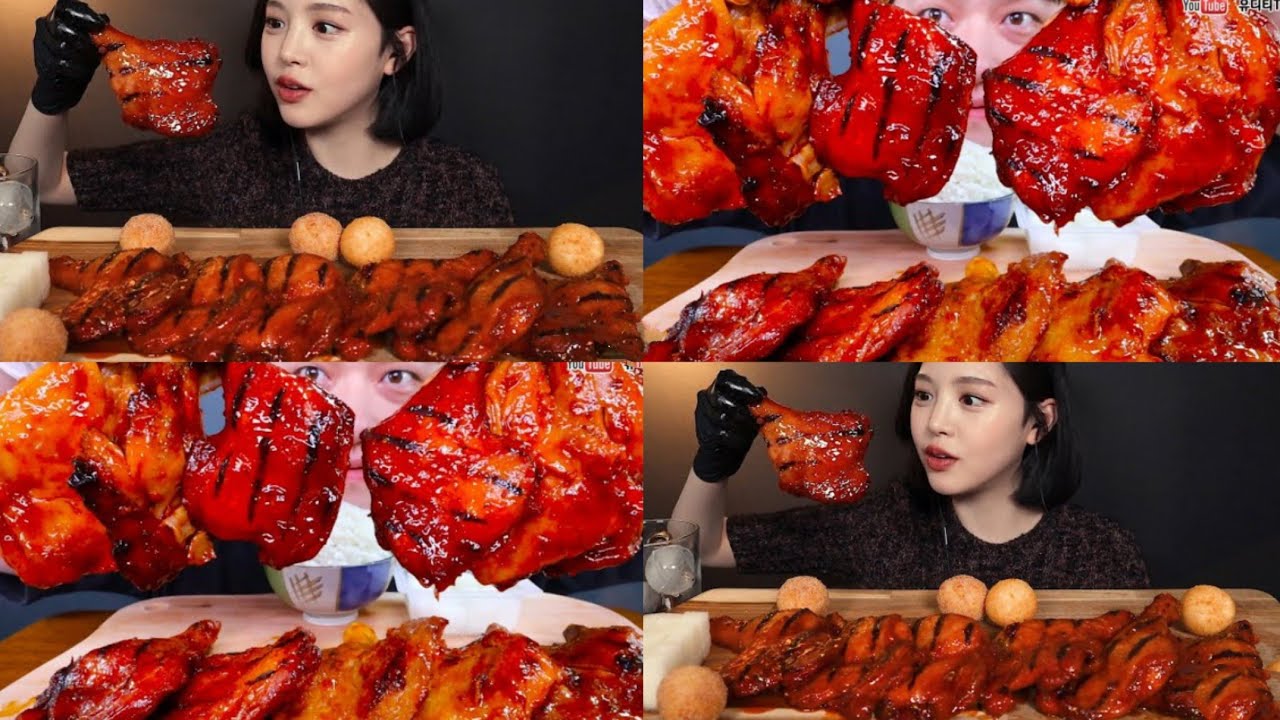 one by one eating asmr •spicy chicken eating •mukbang eating asmr edit compilation - YouTube