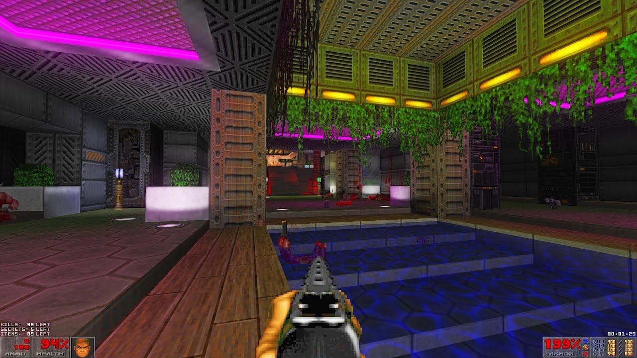 Doom E1M1 inspired map using square walls like Wolfenstein 3D - YouTube
