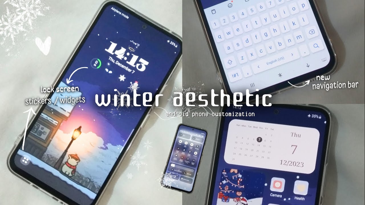 how to make android phone aesthetic ♡ | winter christmas aesthetic idea ...
