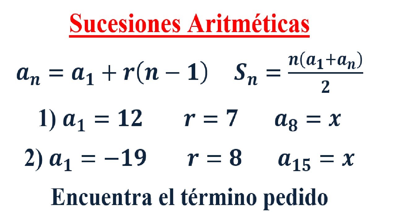 Sucesión o Progresión Aritmética - Ejercicio 7 - YouTube