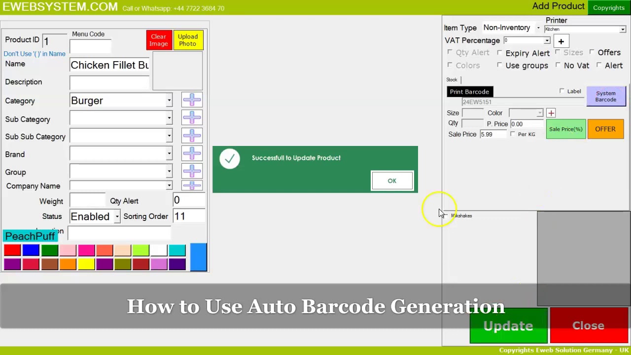 How to Use Auto Barcode Generation - Ewebsystem - YouTube
