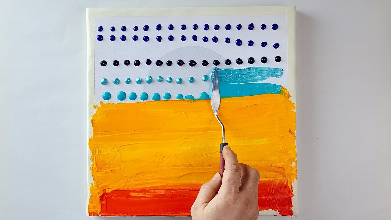 Sponge Painting Technique / Acrylic Moon Painting - YouTube