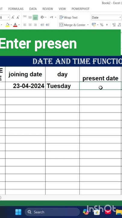 Date and Time Functions advanced Excel Trick#excel #exceltips #shorts - YouTube