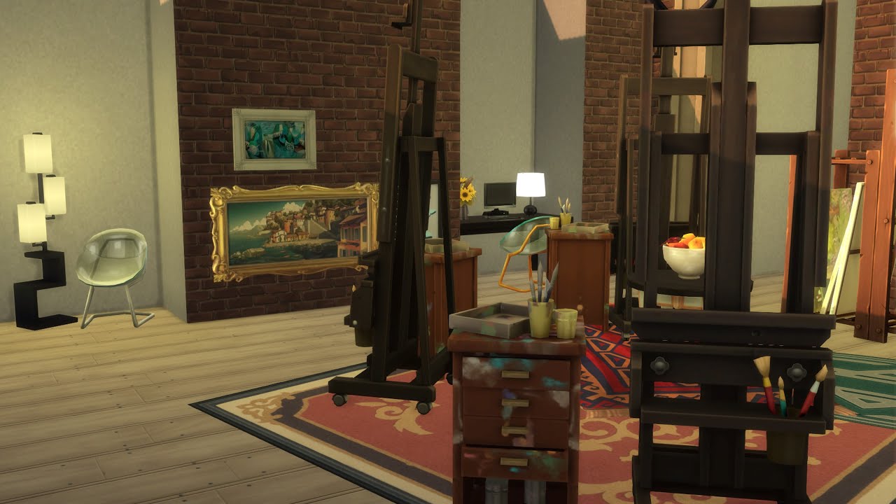 The Sims 4 Maxis~ Rooms ep# 1 Industrial Art Studio (get to work) - YouTube