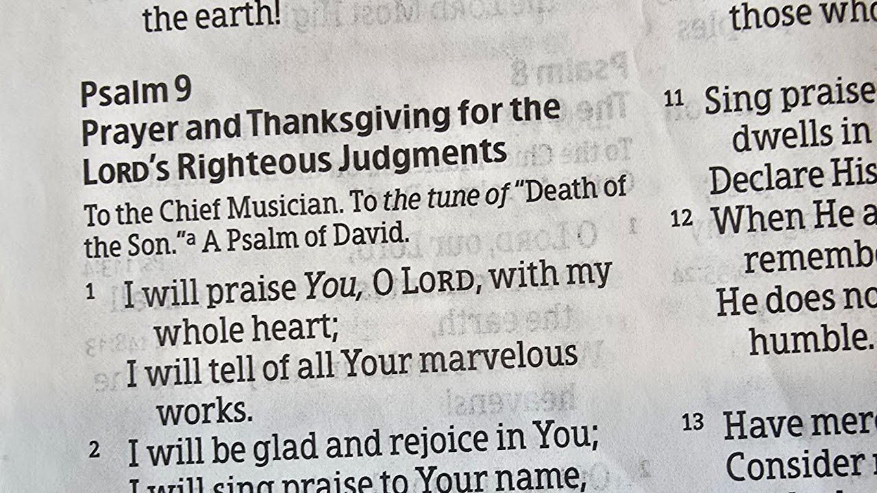 Bible Reading psalms chapter 9 // Bible Reading With Plove - YouTube