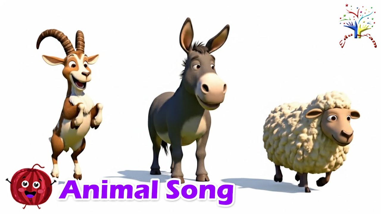 Goat, Donkey & Sheep Song 🐐🫏🐑 | Fun 3D Farm Animal Song for Kids ...