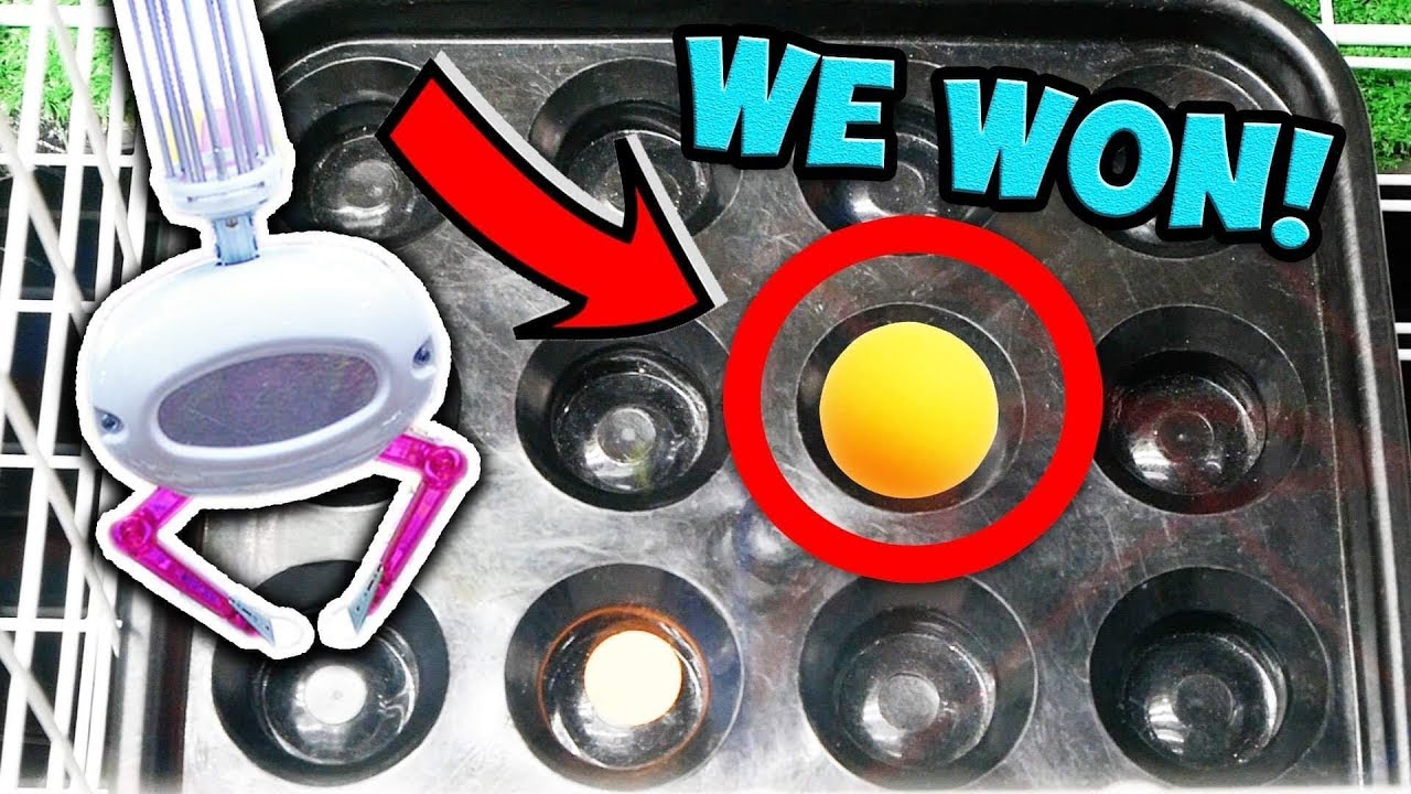 PING PONG DROPPER UFO CATCHER CLAW MACHINE WIN! - YouTube