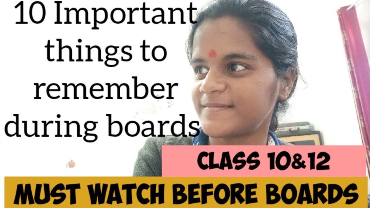 10 most Important things to remember during boards||cbse board|| Class ...