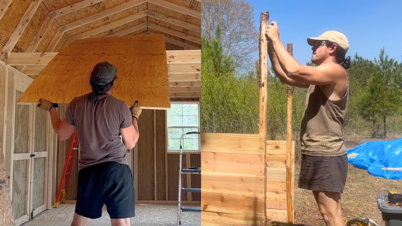 NEW LIFE OFF GRID & ALONE | Turning a Shed into a Cabin + DIY Compost ...