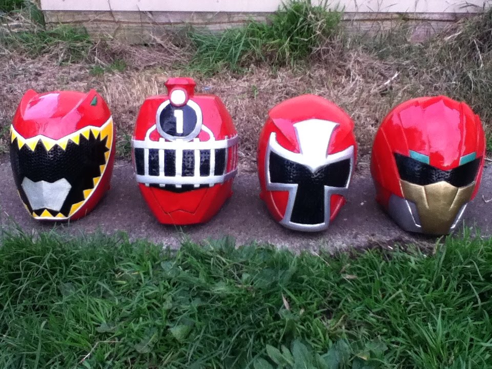 Super Sentai Power Rangers helmets KyoryuRed, ToqgerRed, Akaninger ...