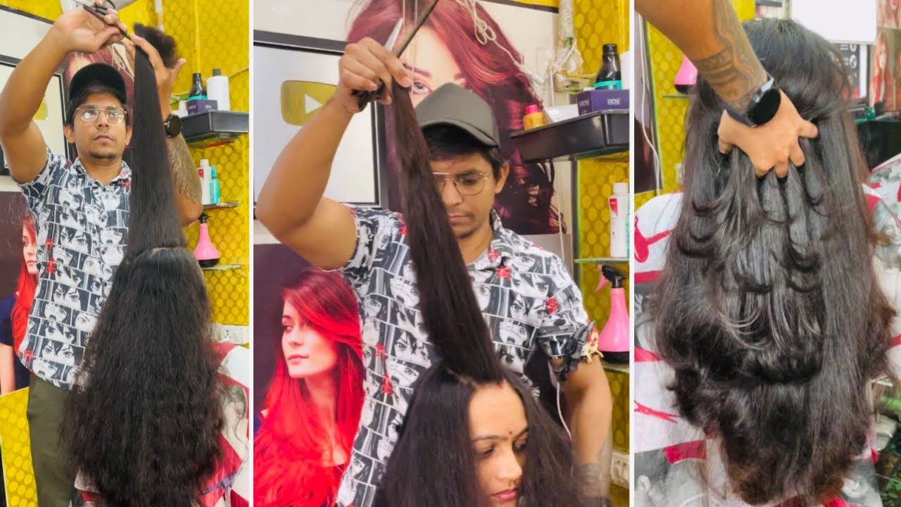 Full Long Layered Haircut - front and back full layer haircut / step by ...