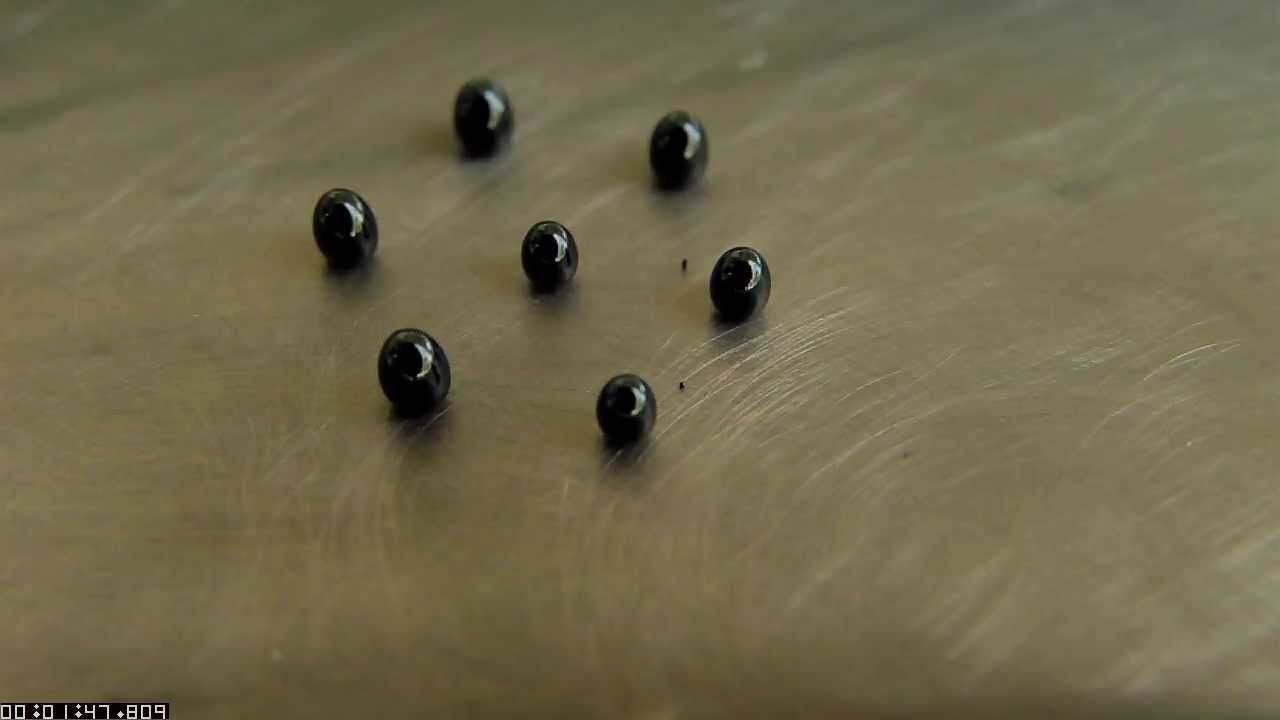 Self-assembly of magnetic droplets on a superhydrophobic surface - YouTube