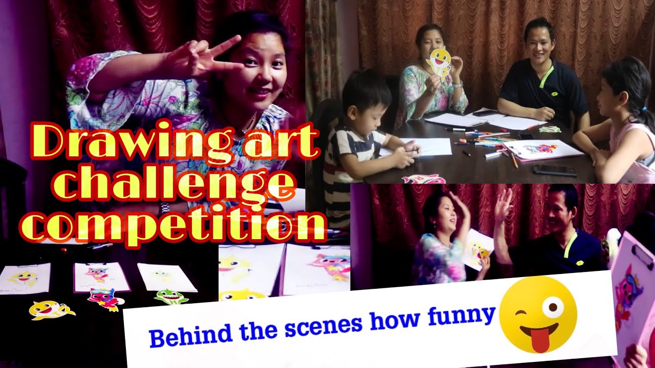 Drawing Art Challenge Competition / पर्दा पछाडि को दृश्य अती नै funny छ😁/ lockdown entertainment ...