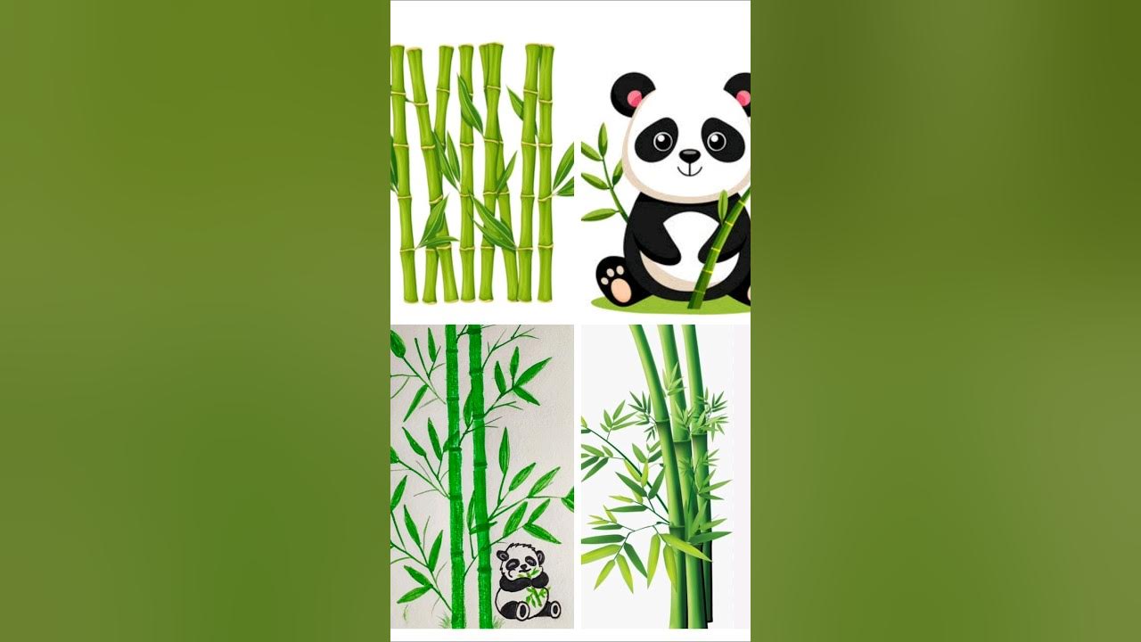 How to draw Panda🐼 with Bamboos bamboos🎍#youtubeshorts #viralvideo # ...