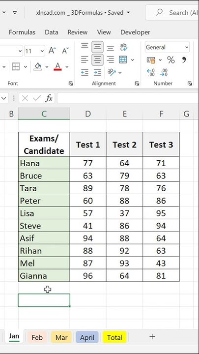 3D SUM in Excel to consolidate values - YouTube