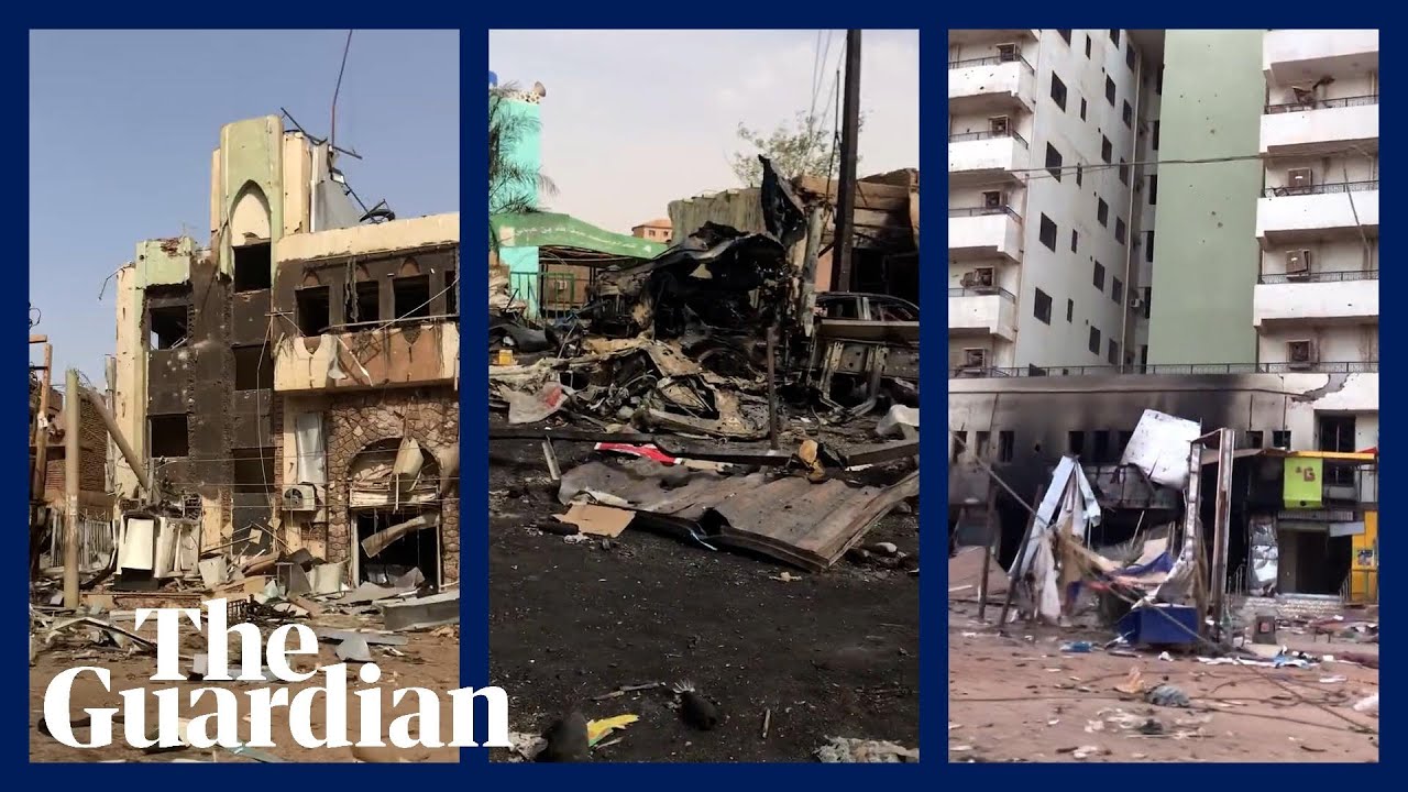 Sudan unrest: footage shows scale of destruction in Khartoum - YouTube