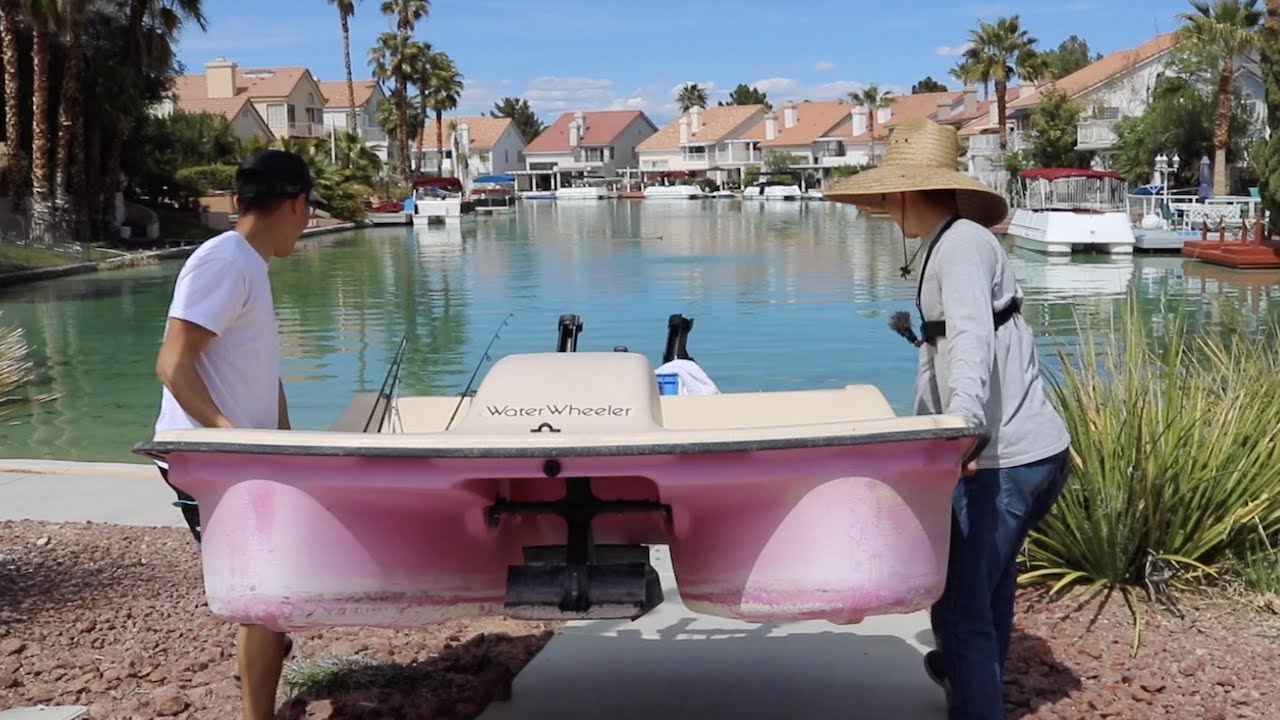 BASS FISHING from PADDLE BOAT on Ultra CLEAR Water! - YouTube