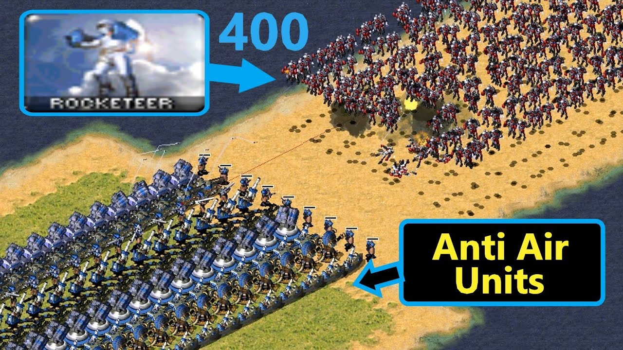 All Anti-Air vs Rocketeers - Red Alert 2 - YouTube