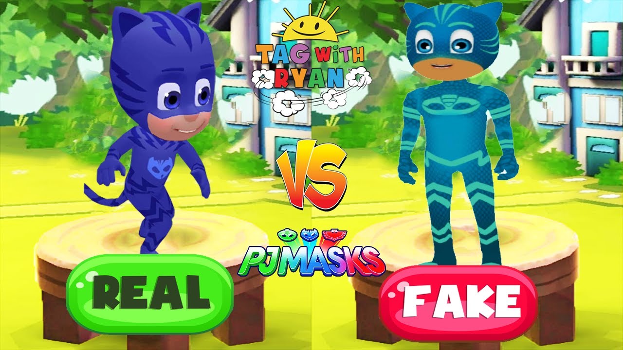 Tag with Ryan REAL PJ Mask Catboy vs FAKE PJ Masks Subway Catboy - Run ...