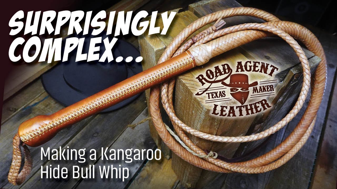 Crack that whip! Making a kangaroo leather bull whip. Leathercraft ASMR ...