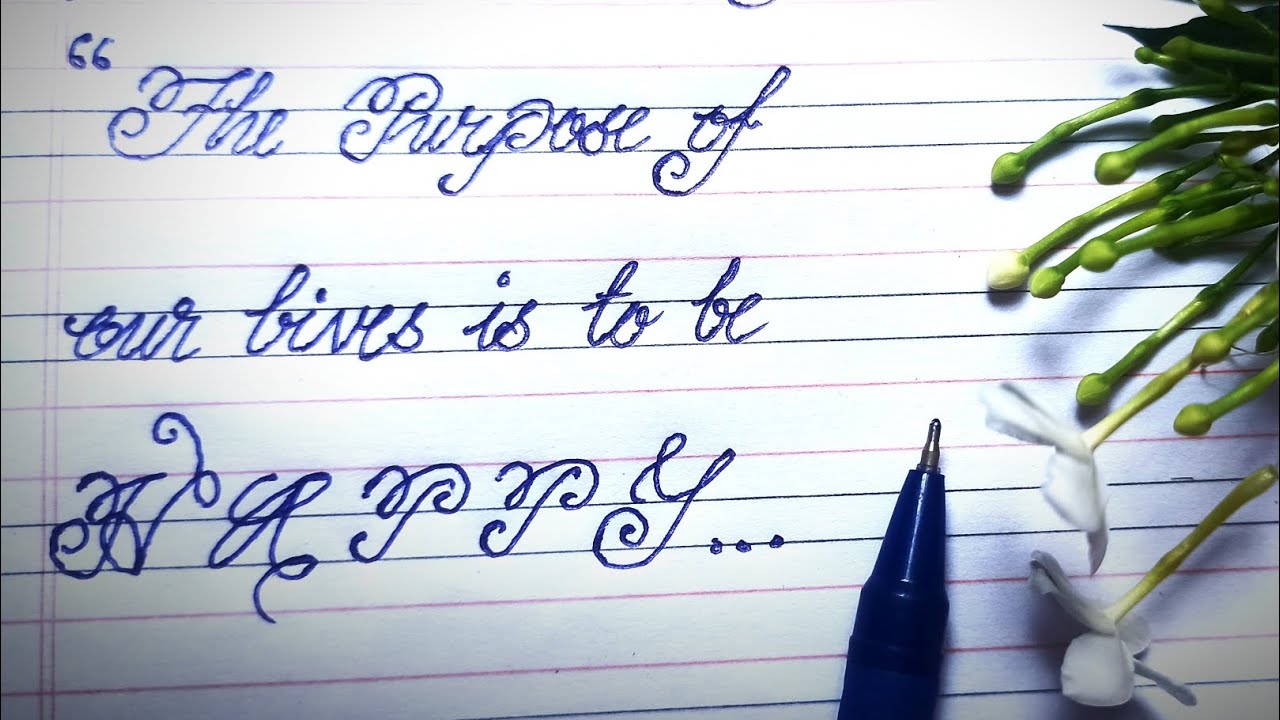 learning Calligraphy with Ball tip pen. - YouTube
