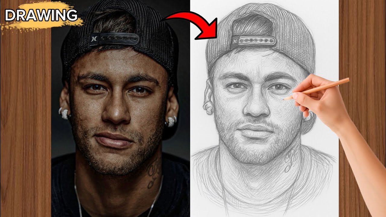 How to draw Neymar.Jr 🤔 - YouTube