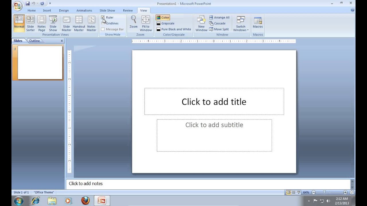 How To Show The PowerPoint 2007 Ruler YouTube How To Show The PowerPoint 2007 Ruler YouTube