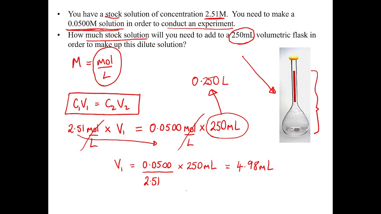 Calculating Moles In The Lab Diluting Stock Solutions Part 2 YouTube calculating-moles-in-the-lab-diluting-stock-solutions-part-2-youtube
