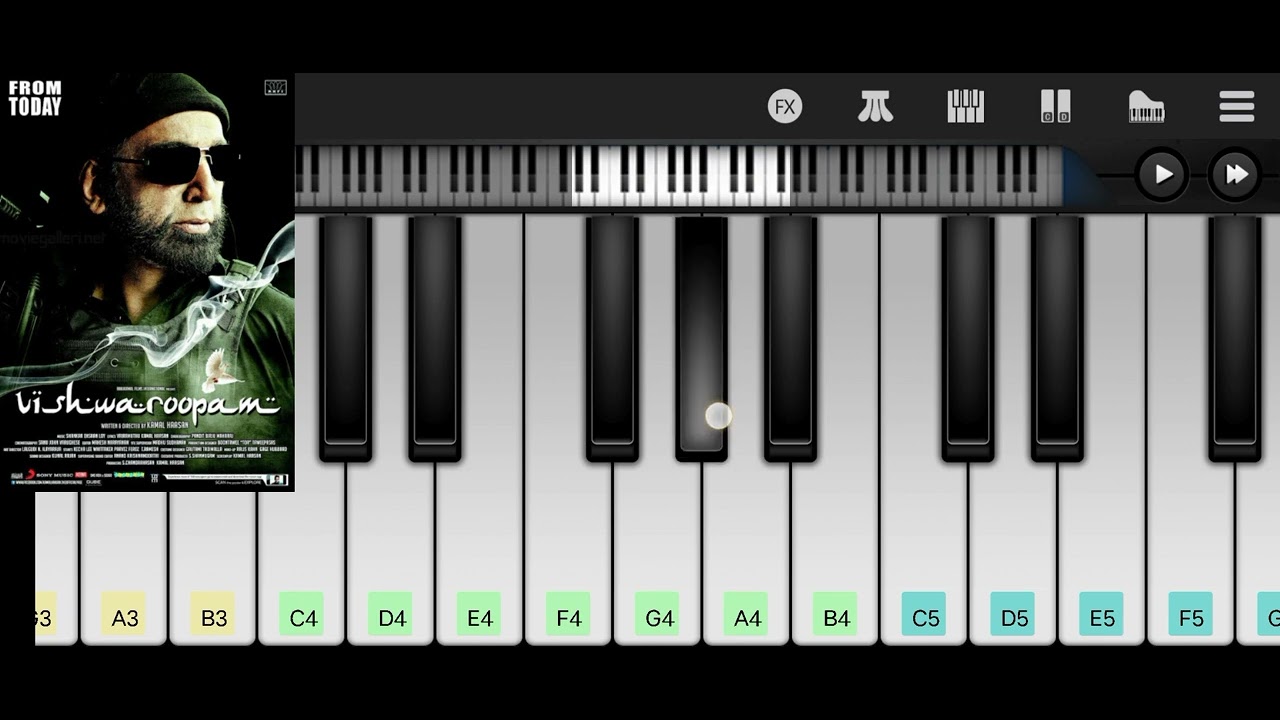 Vishwaroopam|Mass|BGM|Keyboard|Cover|Notes| - YouTube
