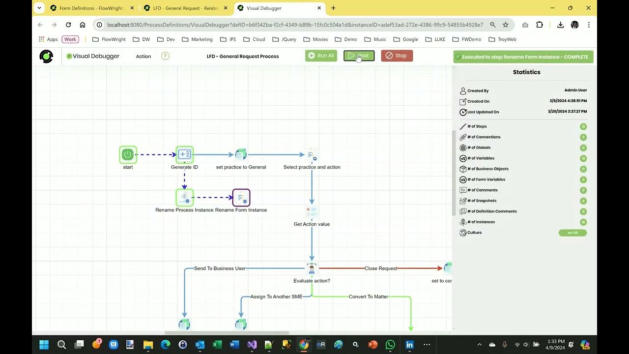 FlowWright v10.2 Visually debugging a Form process - YouTube