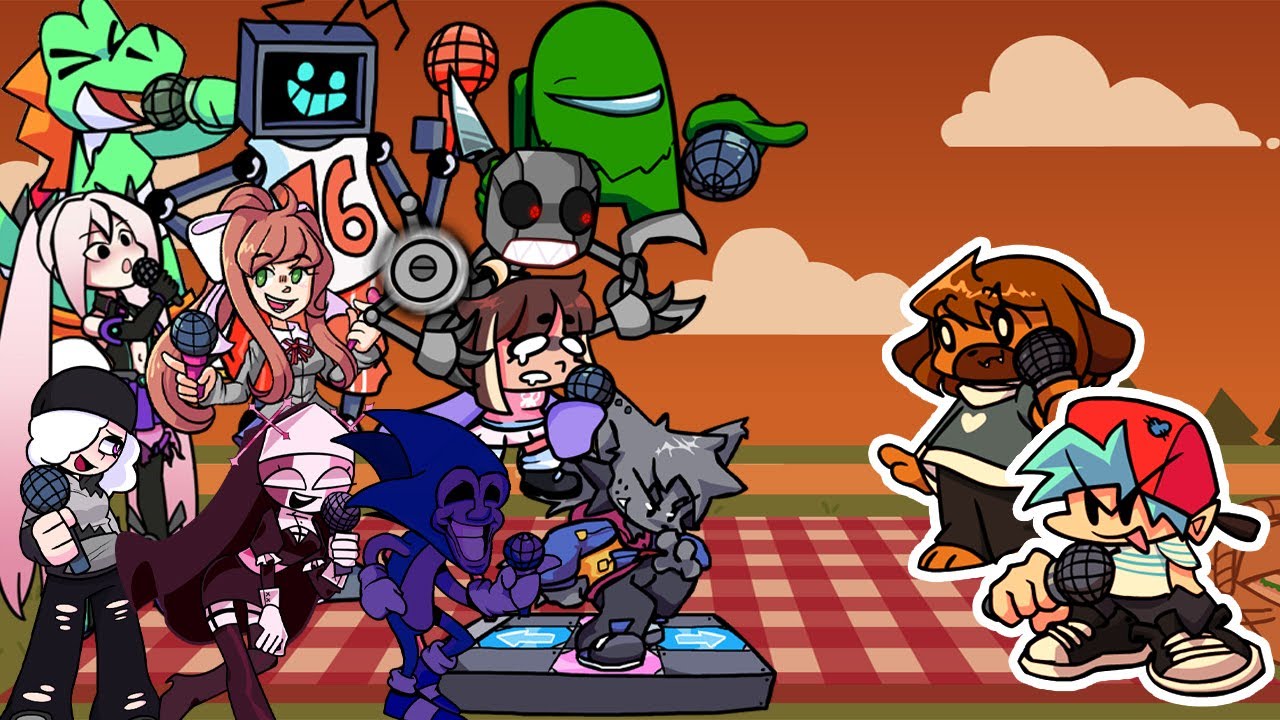 FNF Joyful But Every Turn A Different Character Sings (FNF Mod/ FNF ...