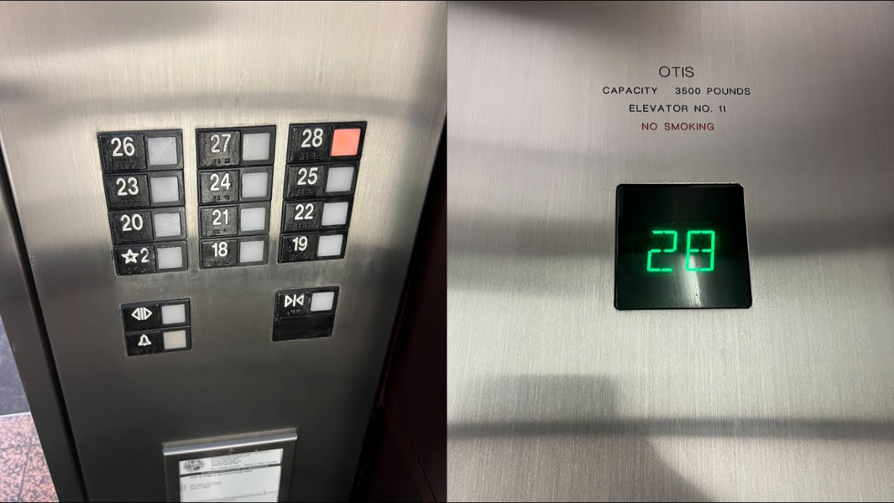 Very Fast 1000 FPM Otis Traction Mid-Rise Elevators at One Tampa City ...