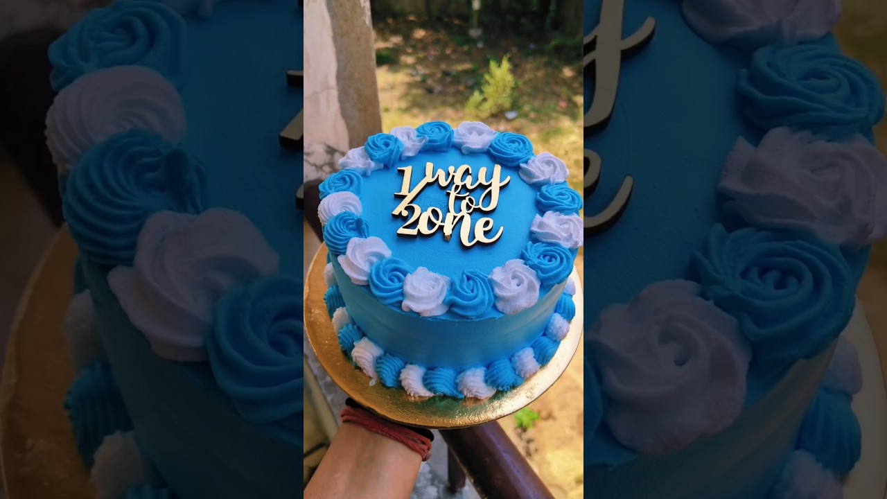 first rice ceremony cake/ 6 months bd cake - YouTube