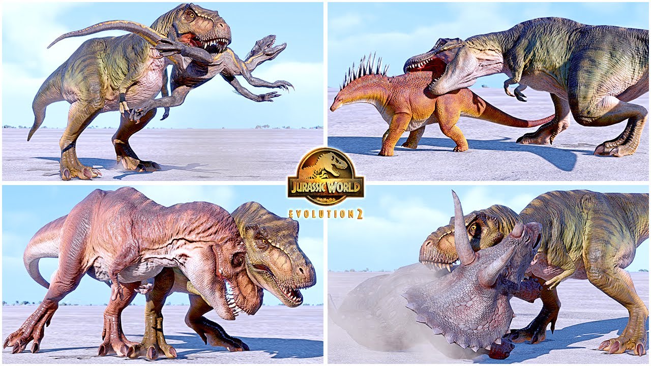 Buck and Doe T-REX All Perfect Animations & Interactions 🦖 Jurassic World Evolution 2 - JWE2 ...