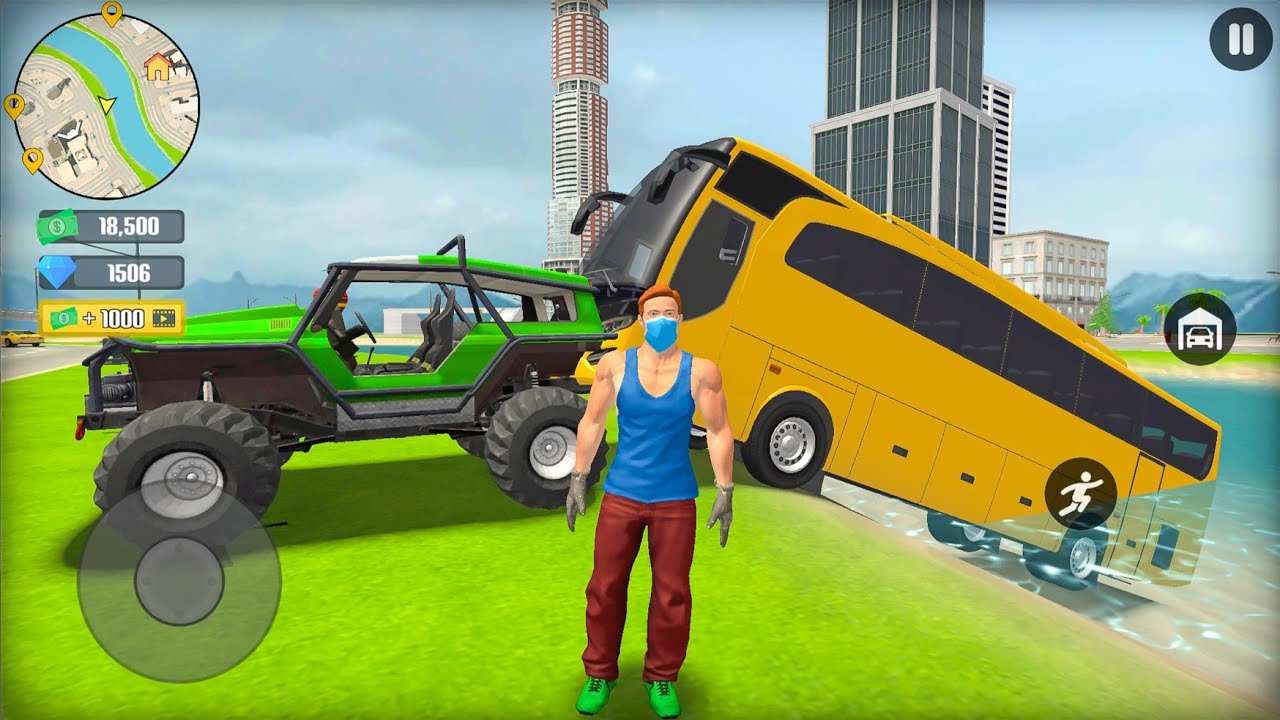 Monster Truck Coach Passenger Transport Bus and Police Lamborghini Car ...