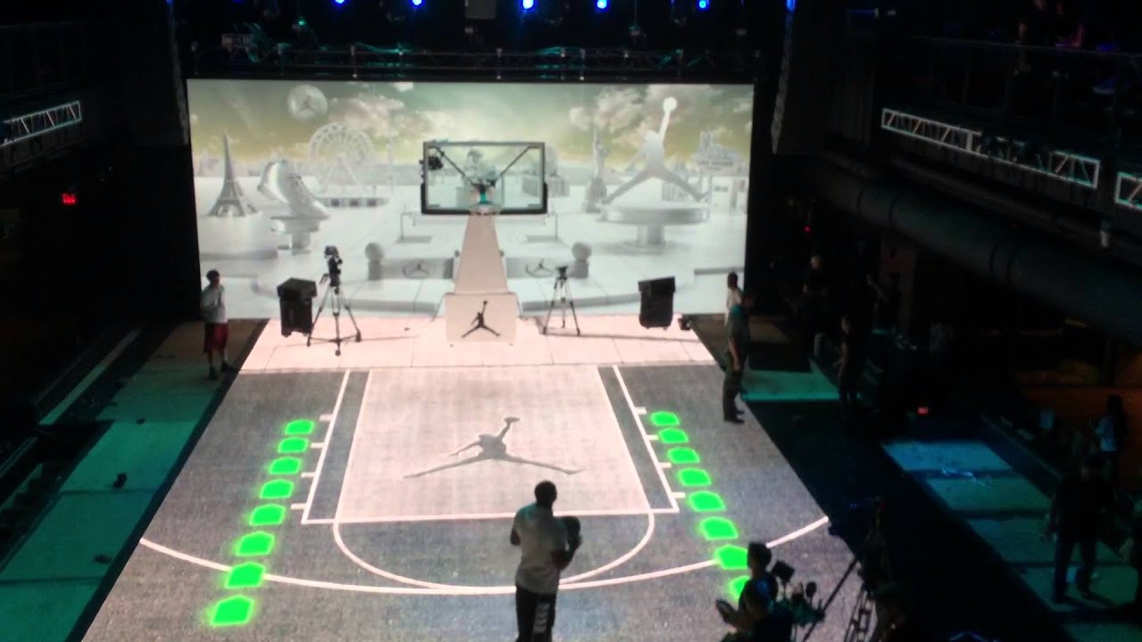 LED court at Jordan First to Fly event in Las Vegas - 2015 - YouTube